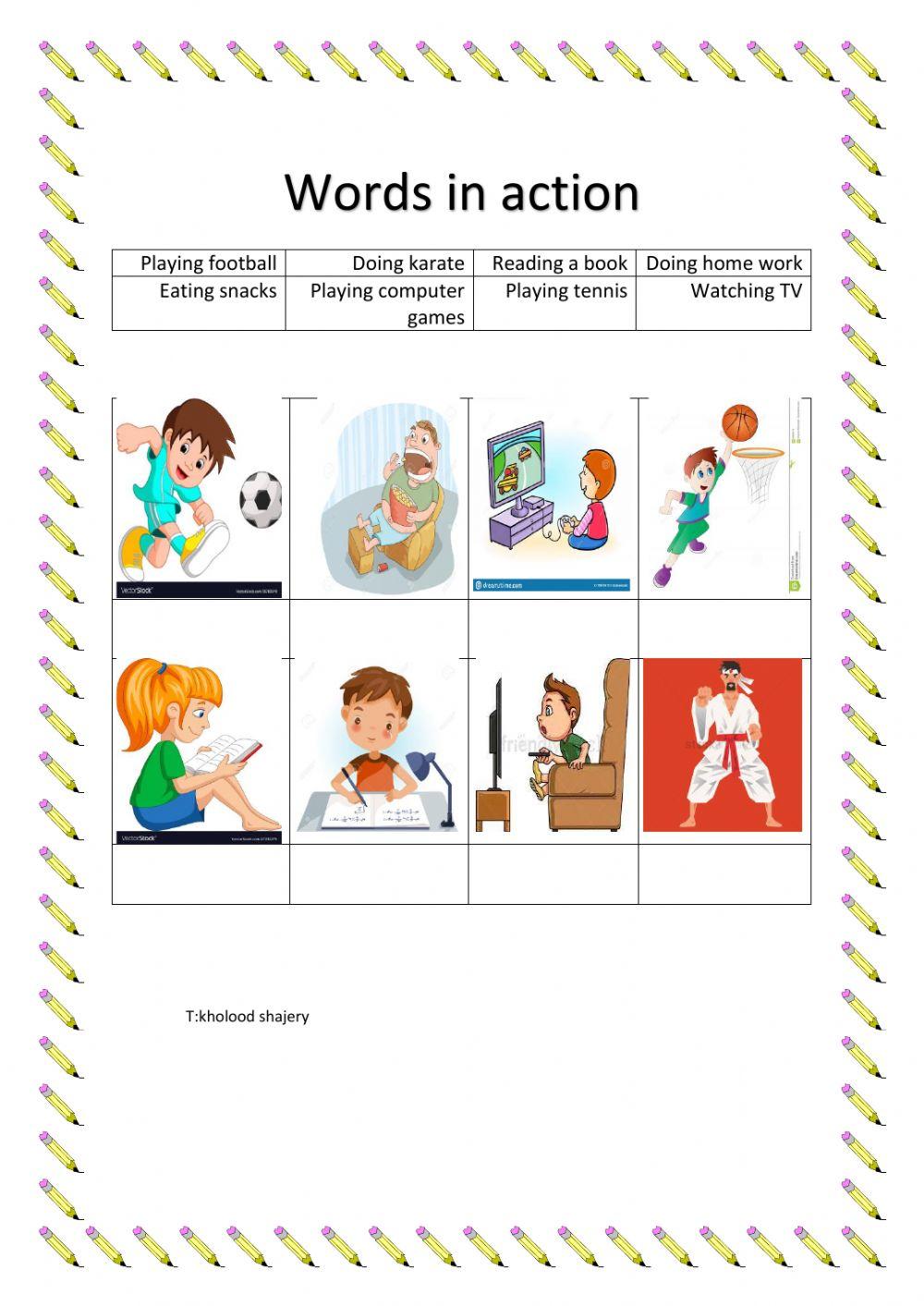 Things we do | Live Worksheets