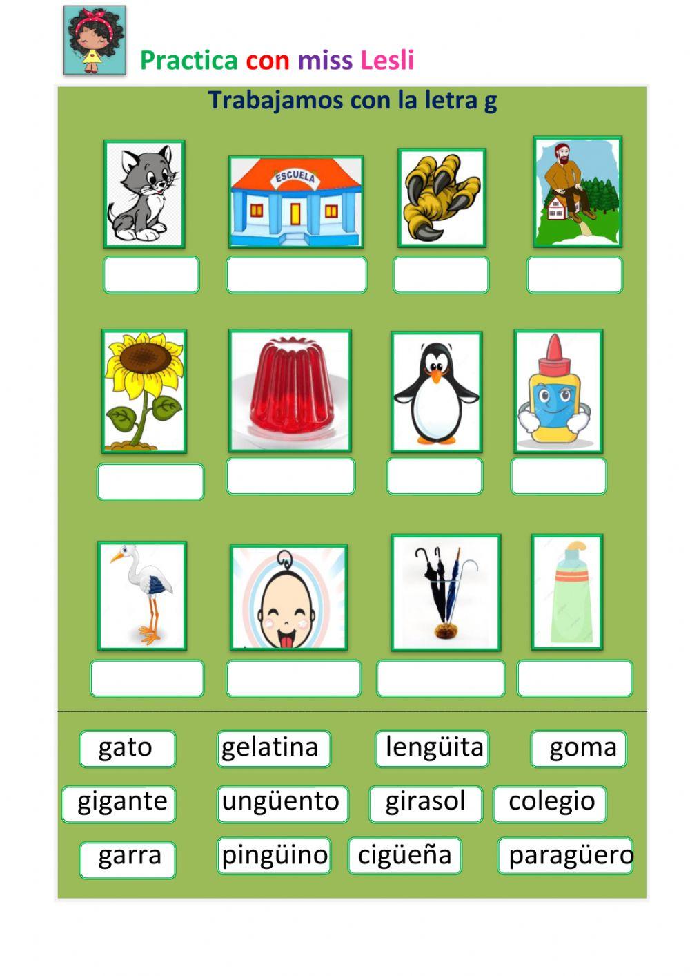 Lesli8 | Palabras con g 431725 | LiveWorksheets