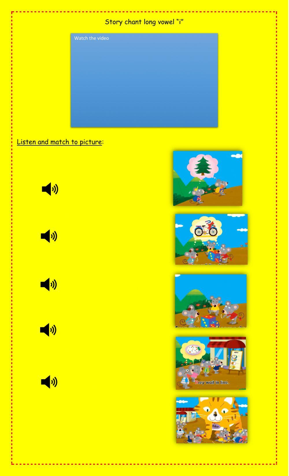 Long I story chant worksheet | Live Worksheets