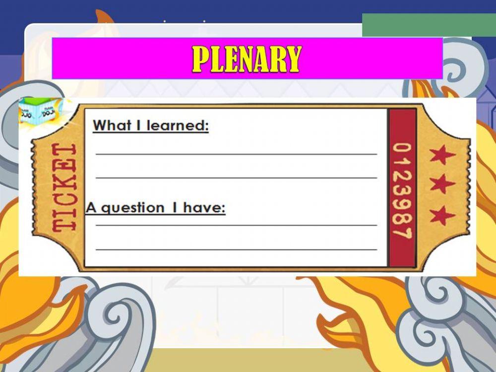 exit ticket plenary