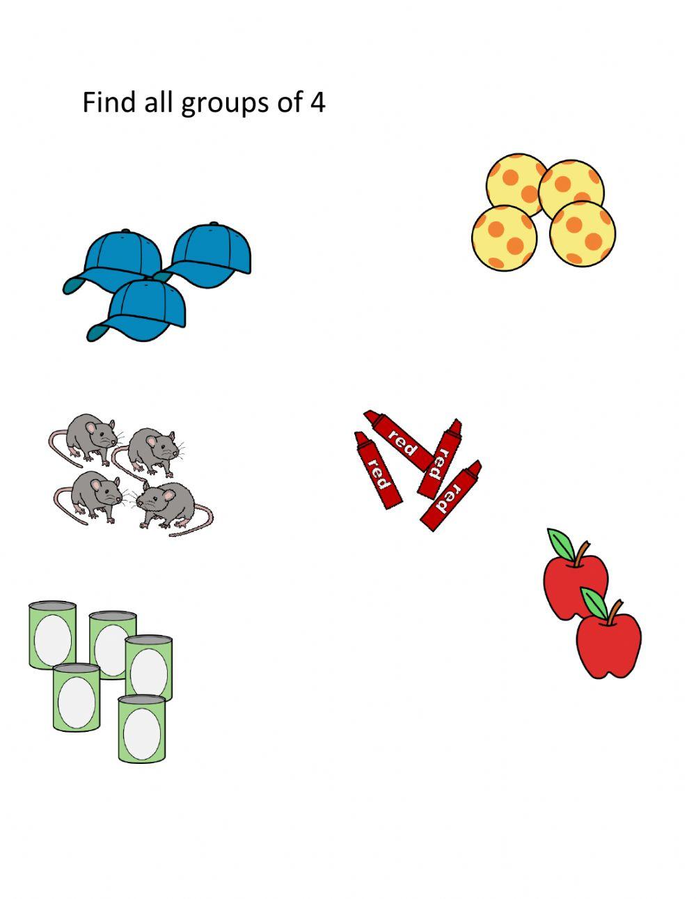 Recognize 4 worksheet | Live Worksheets