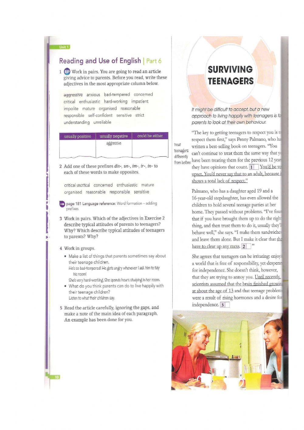 Complete First Unit 1 worksheet | Live Worksheets