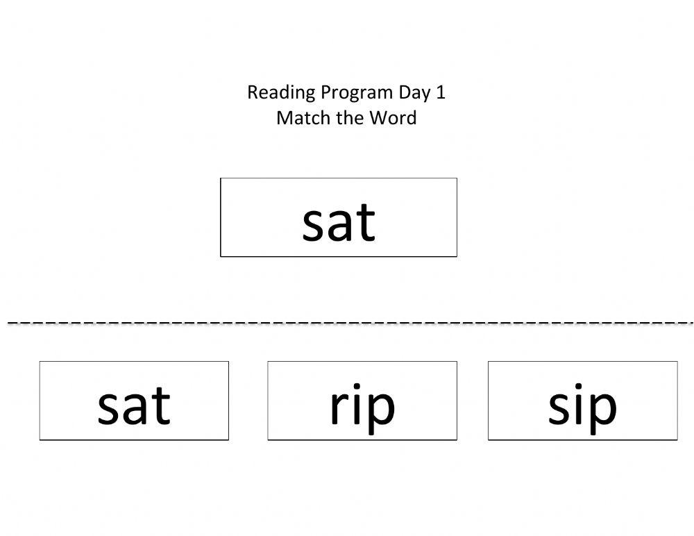 Match the word sat worksheet | Live Worksheets