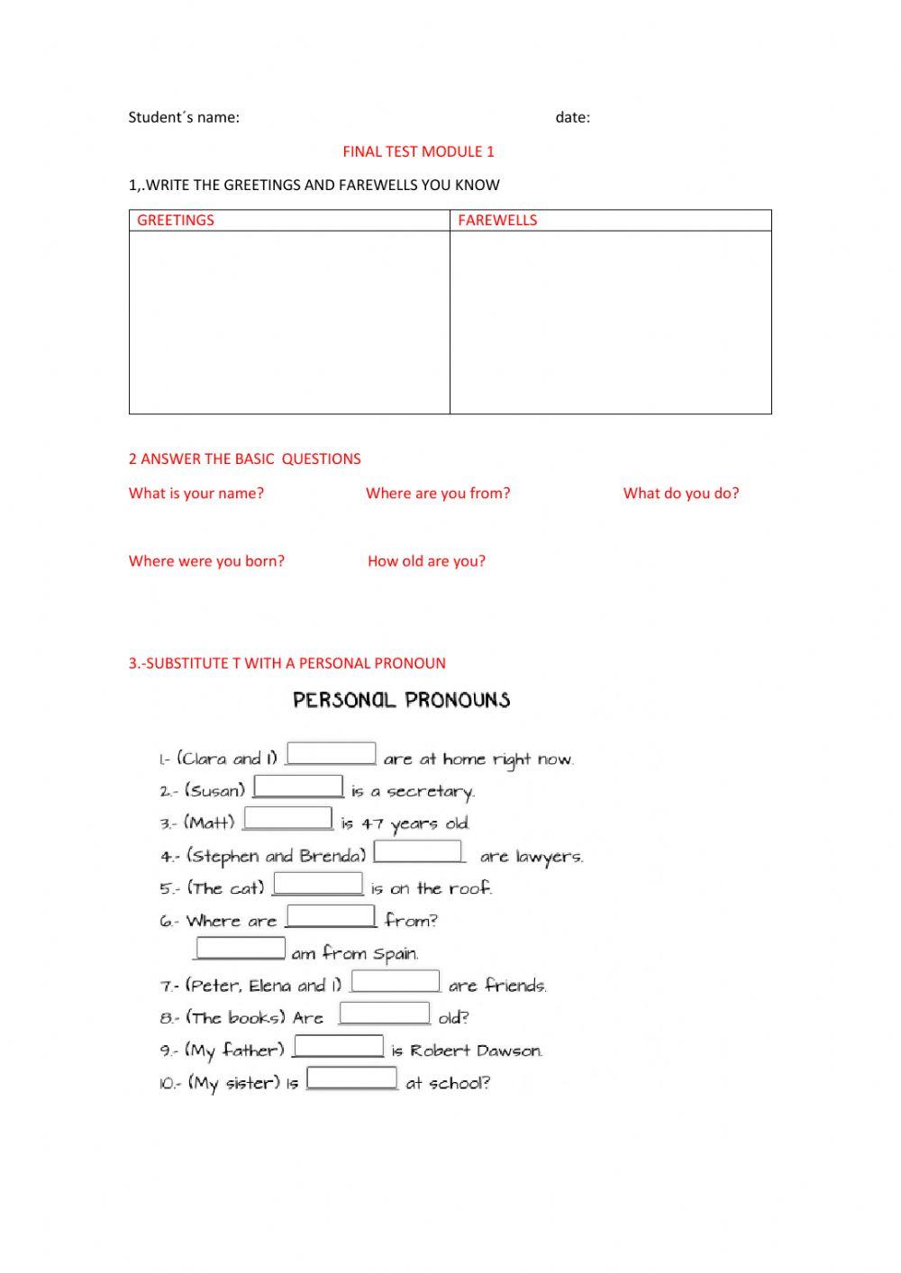 Module 1 t test worksheet | Live Worksheets