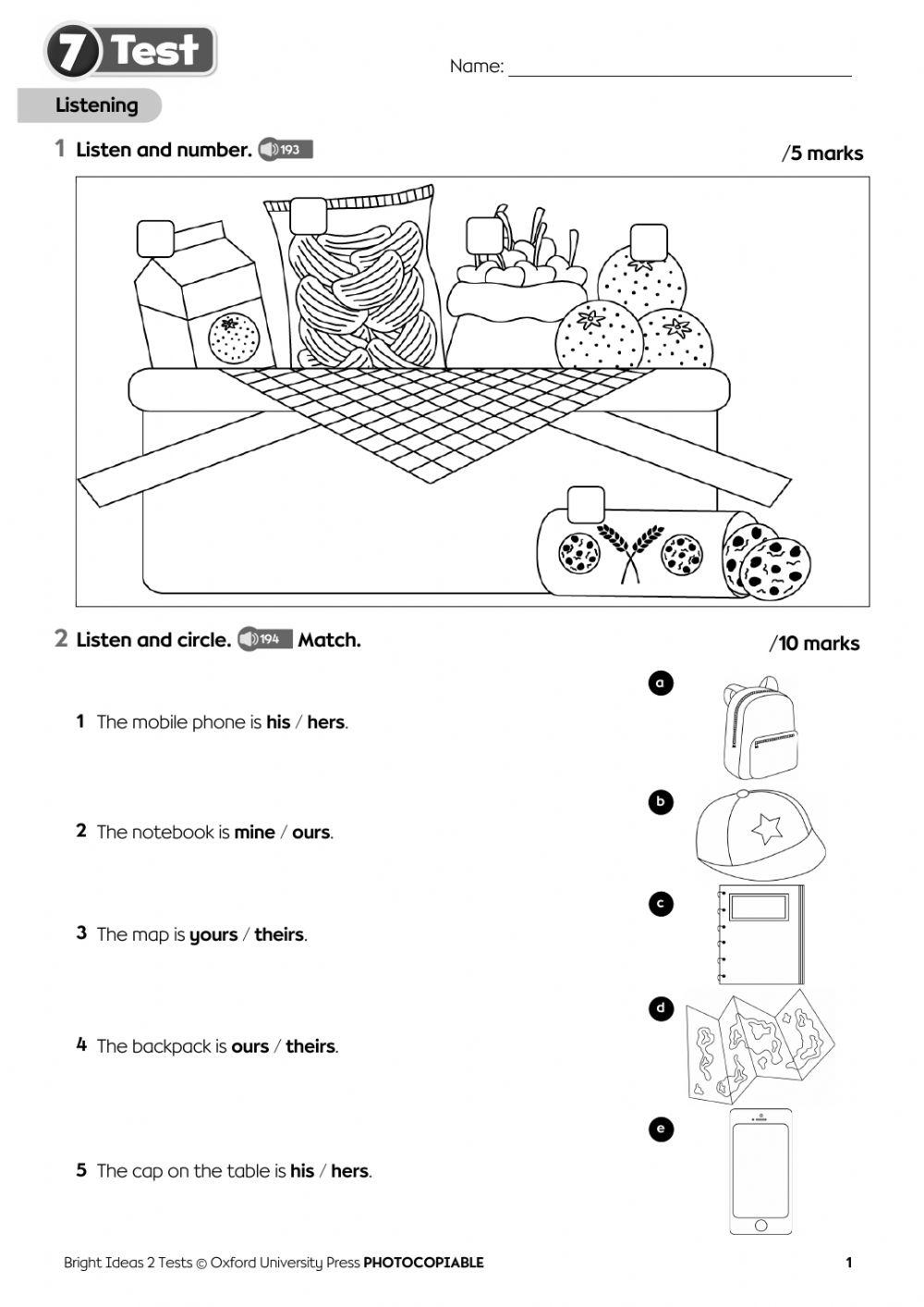 bright ideas unit 7 test online exercise for | Live Worksheets