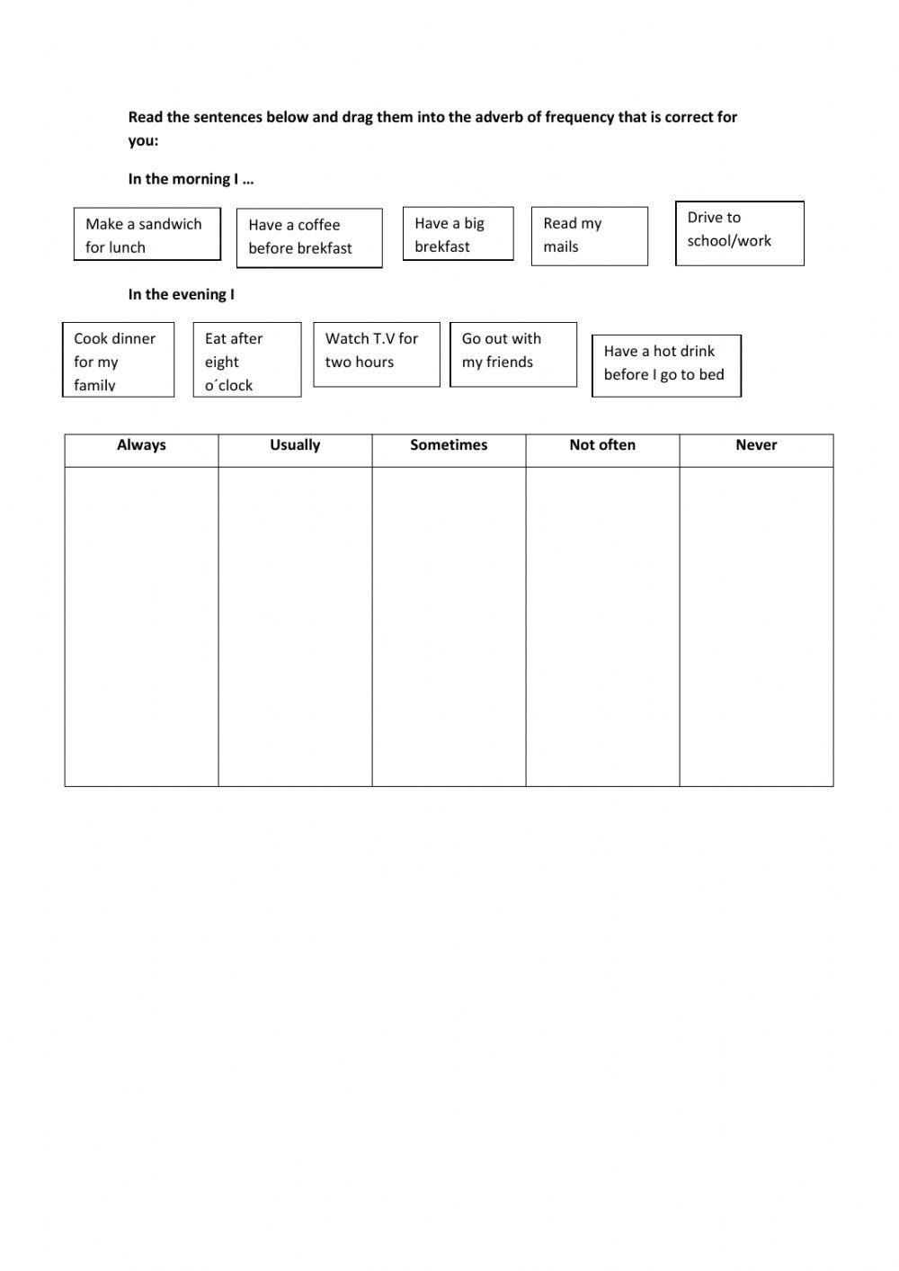 How often do you? worksheet | Live Worksheets