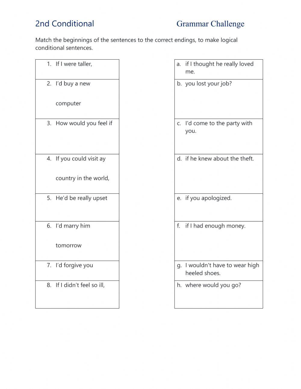 2nd conditional exercise | Live Worksheets