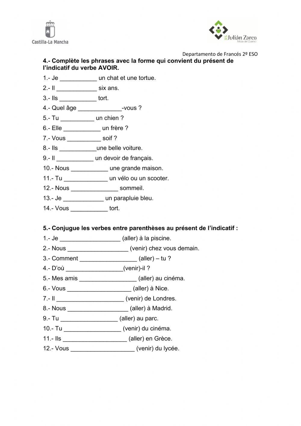 révision-présen… | Free Interactive Worksheets | 6098518