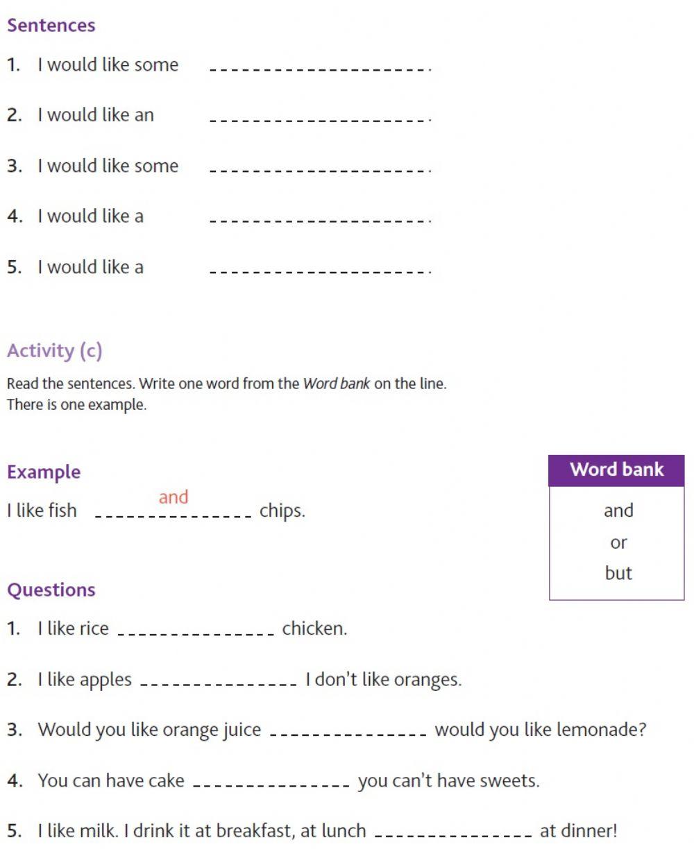 Activity 2 - Starters worksheet | Live Worksheets
