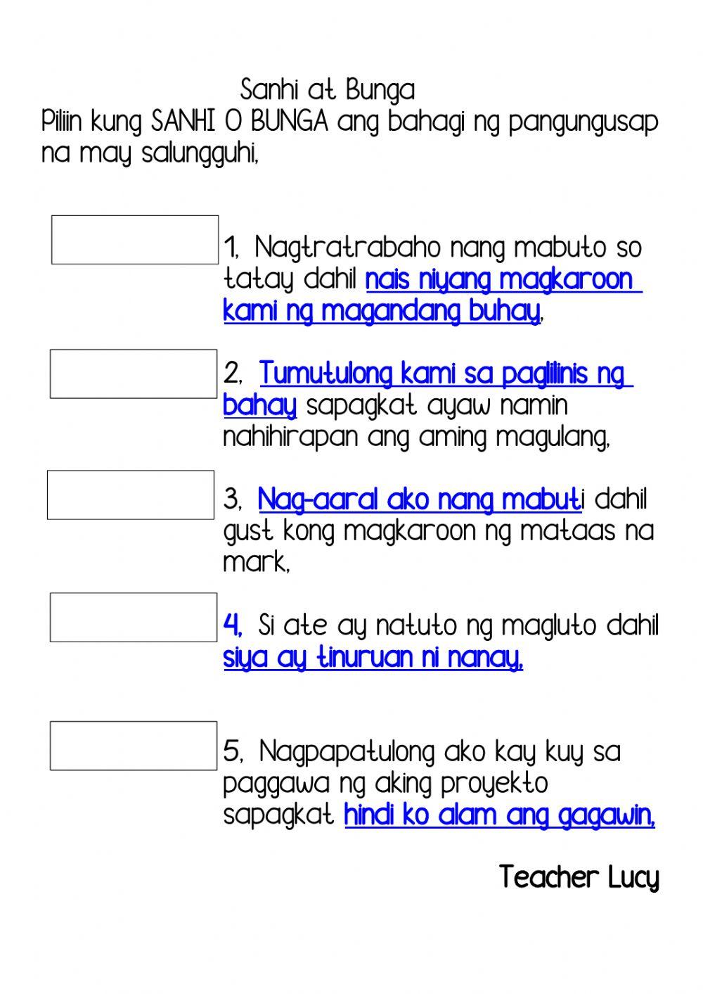 Filipino Sanhi At Bunga Worksheet In 2023 2nd Grade, 55% OFF