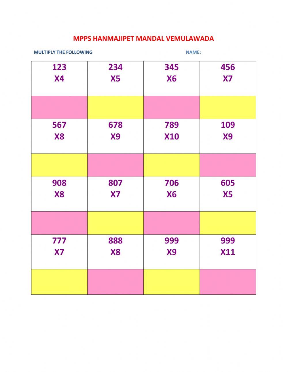 Mathematics worksheet for 4 | Live Worksheets
