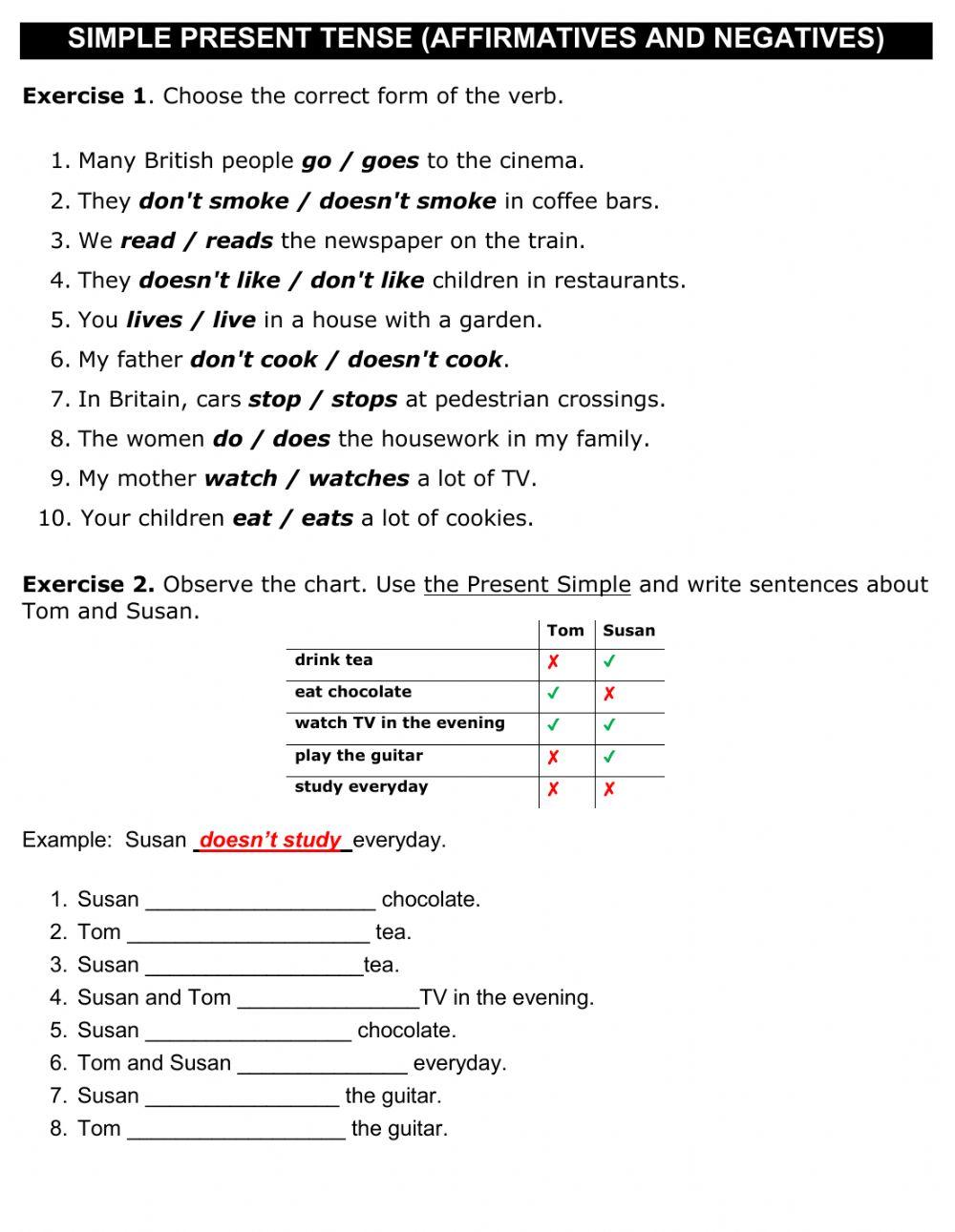 Simple Present online exercise for Basico | Live Worksheets