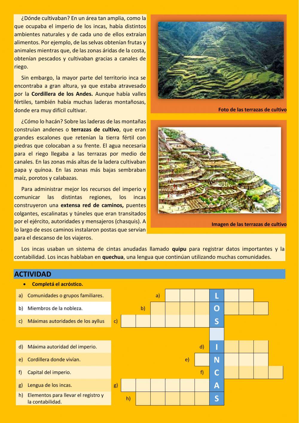 434082 | Los incas | Iara Fernandez | LiveWorksheets