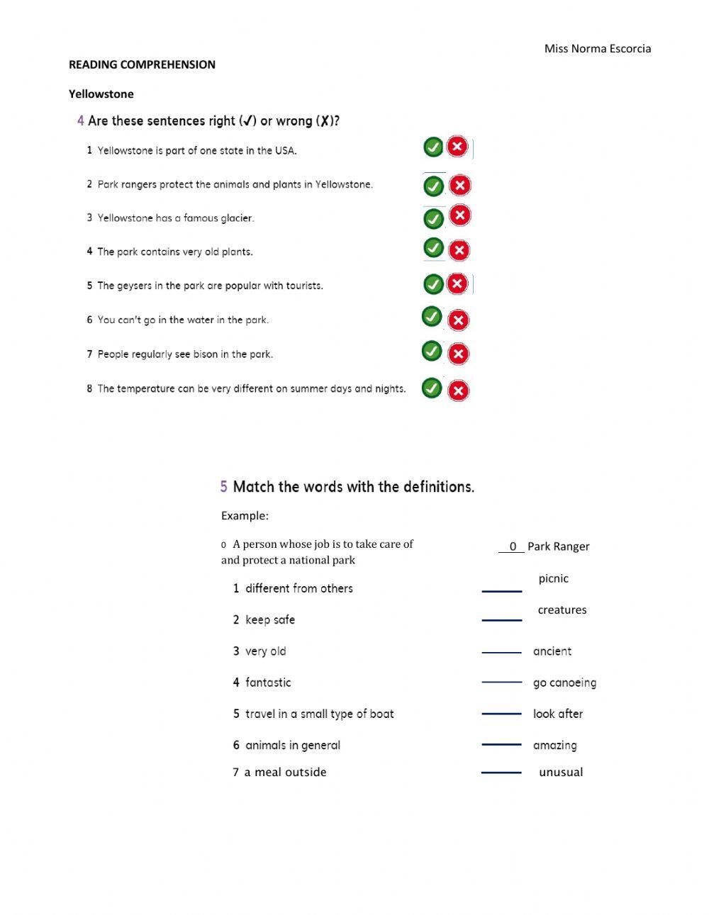Reading comprehension online exercise for secondary | Live Worksheets
