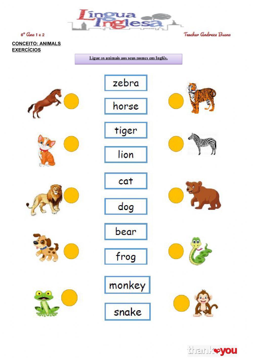 Animals online exercise for Grade 6 | Live Worksheets
