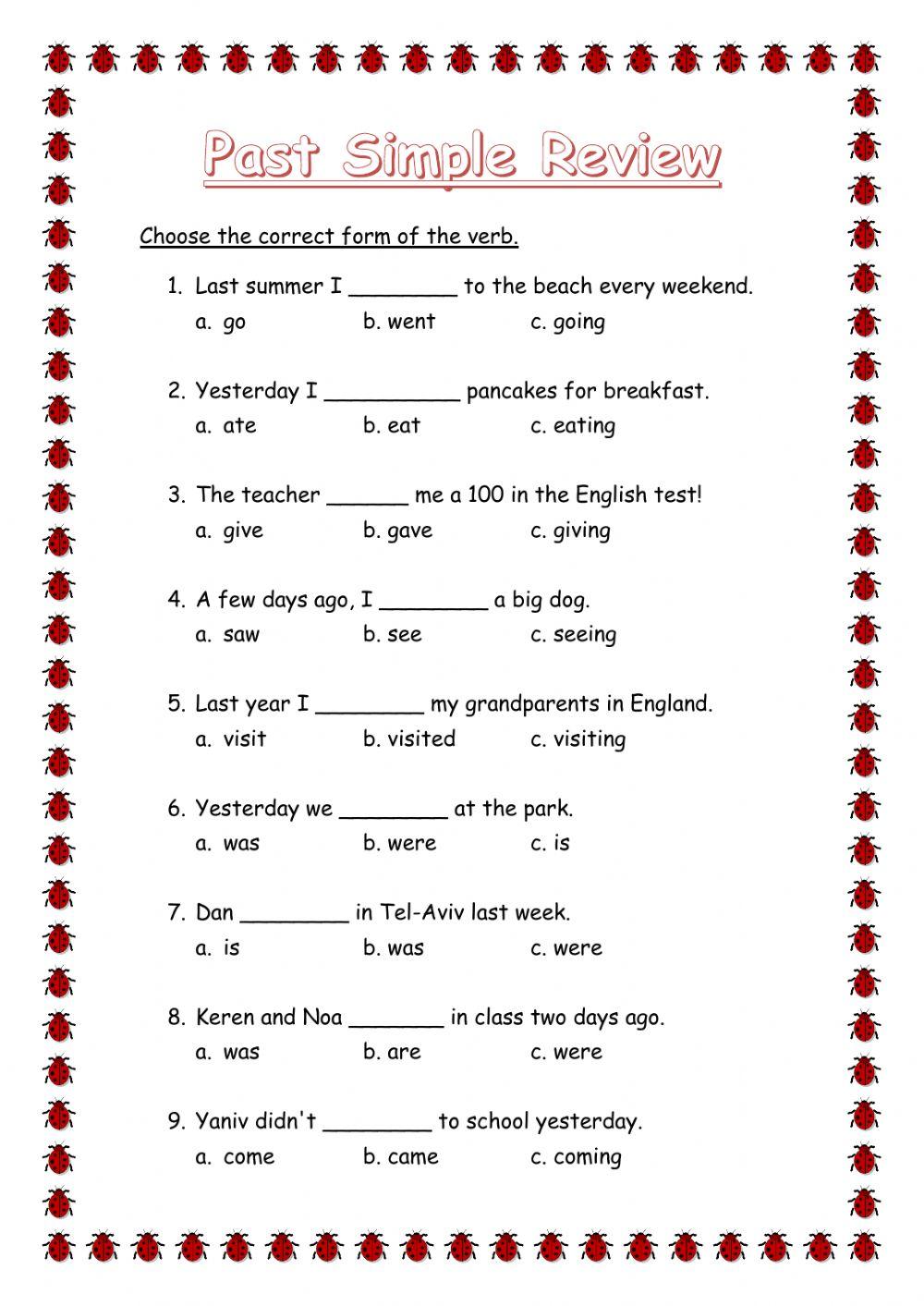 Past Simple - Mixed Practice and Irregular Verbs worksheet | Live ...