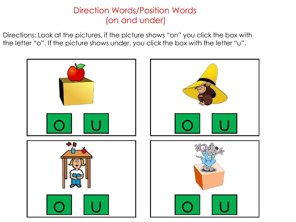 Directions-posi… | Free Interactive Worksheets | 434533
