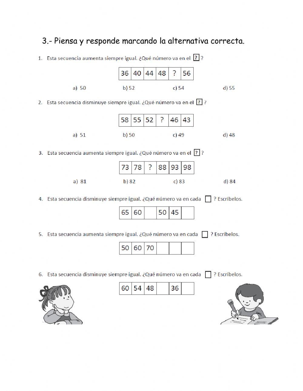 Patrones numéricos 4to básico online exercise for | Live Worksheets Patrones numéricos 4to básico online exercise for | Live Worksheets