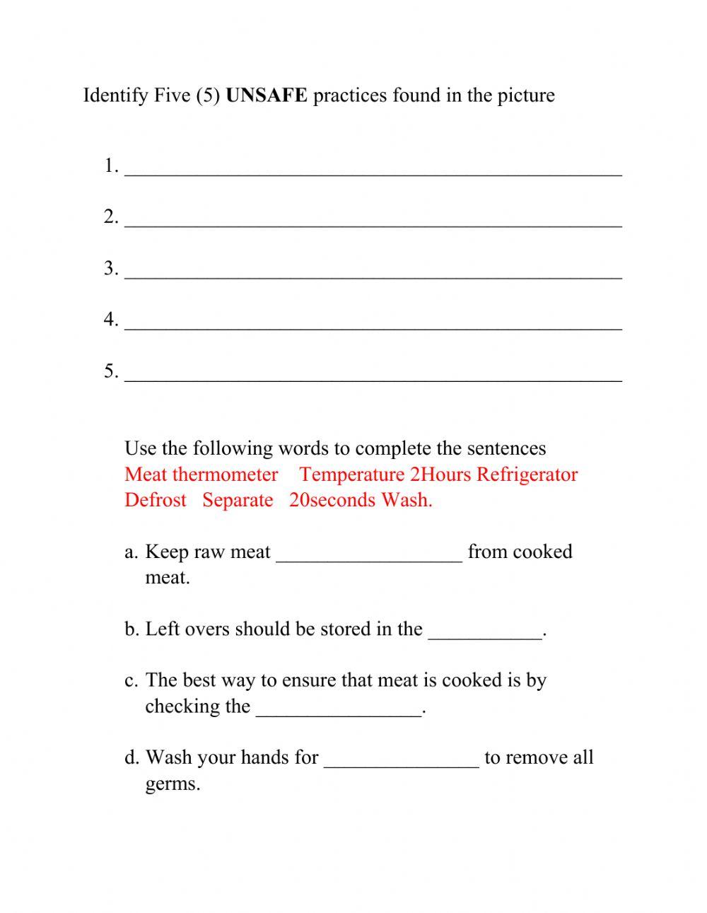 Kitchen Hygiene online exercise for | Live Worksheets