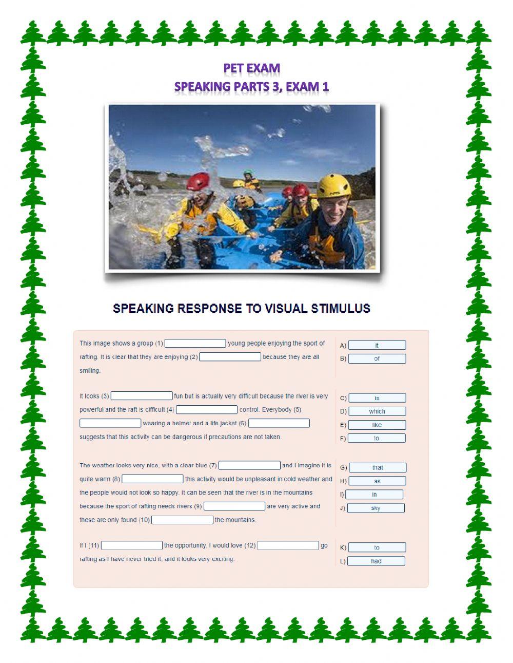 PET EXAM SPEAKING PARTS 3, EXAM 1 1622 | Raquel