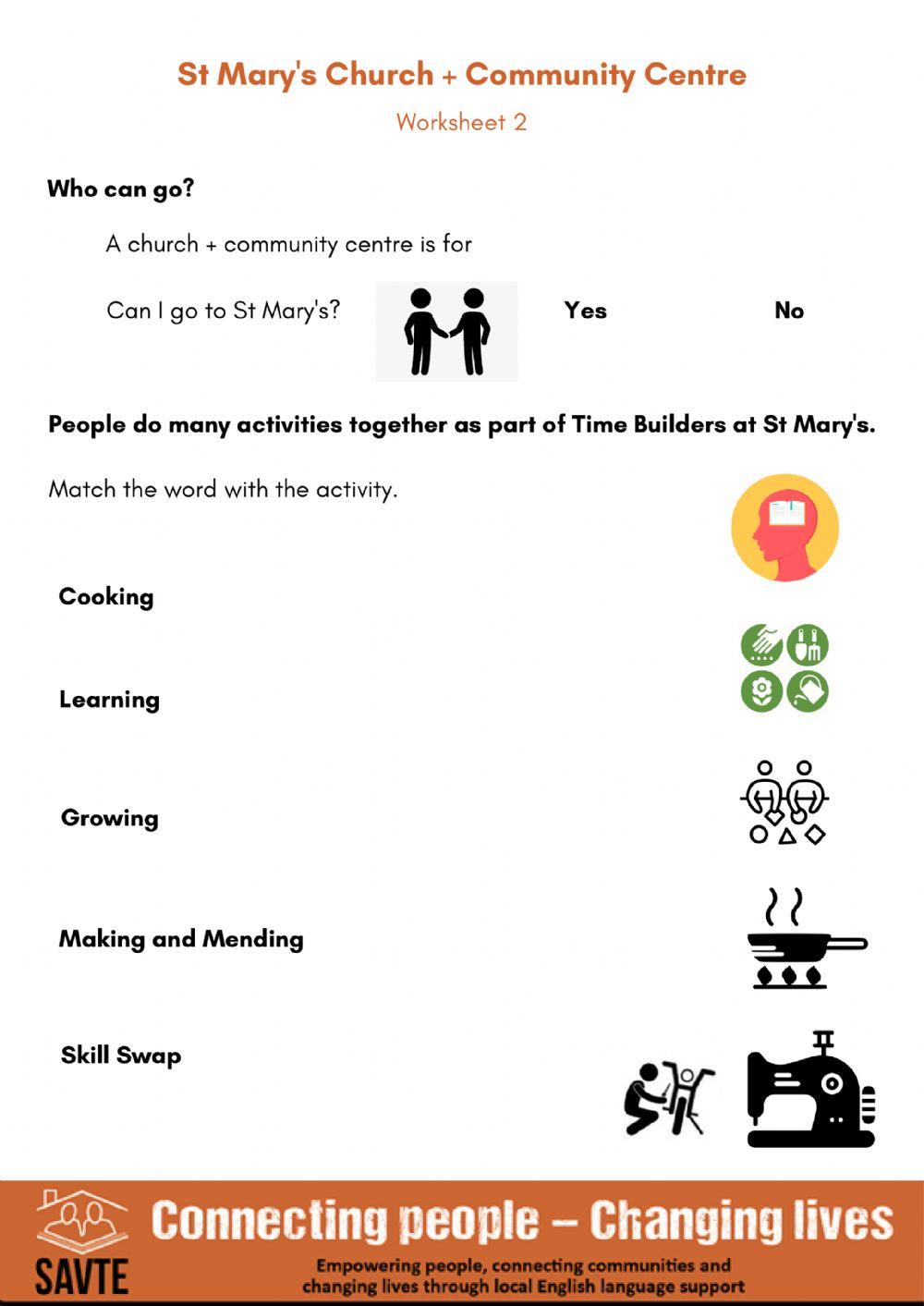 St Mary's Church + Community Centre 2 worksheet | Live Worksheets