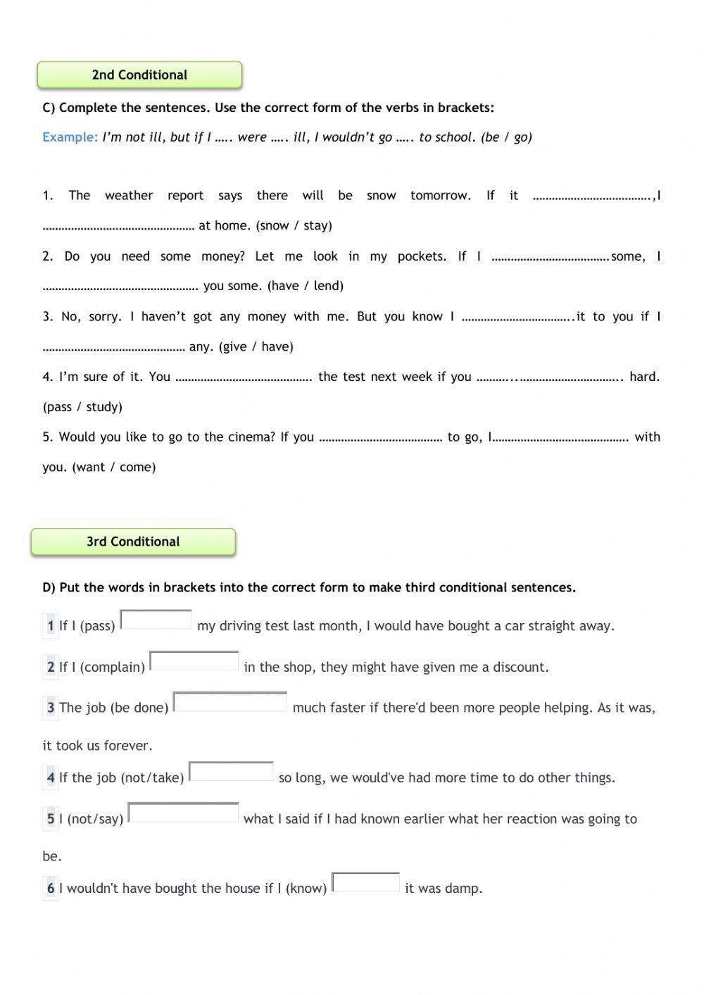 Conditional 0-1… | Free Interactive Worksheets | 437605