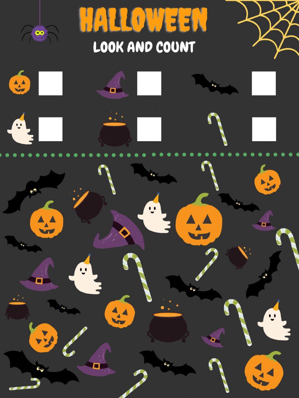 I spy... halloween worksheet | Live Worksheets
