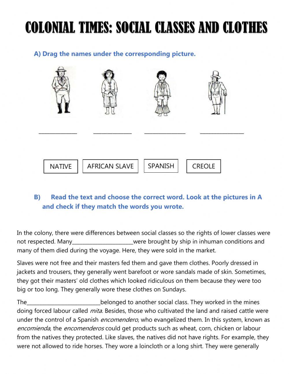 439478 | COLONIAL TIMES: SOCIAL CLASSES AND CLOTHES