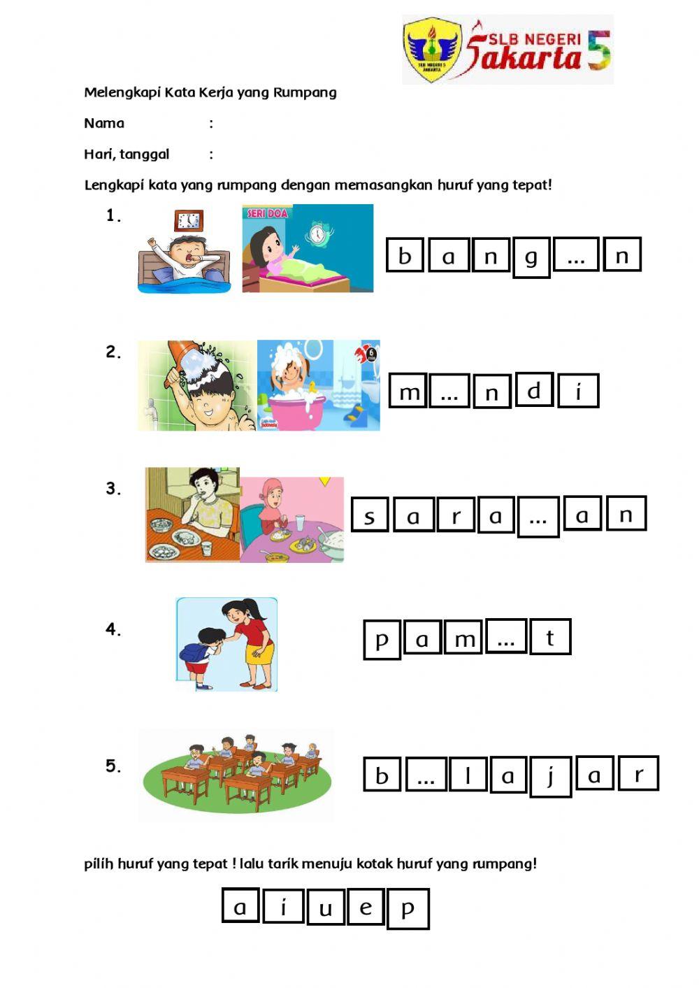 Kegiatan di pagi hari worksheet | Live Worksheets