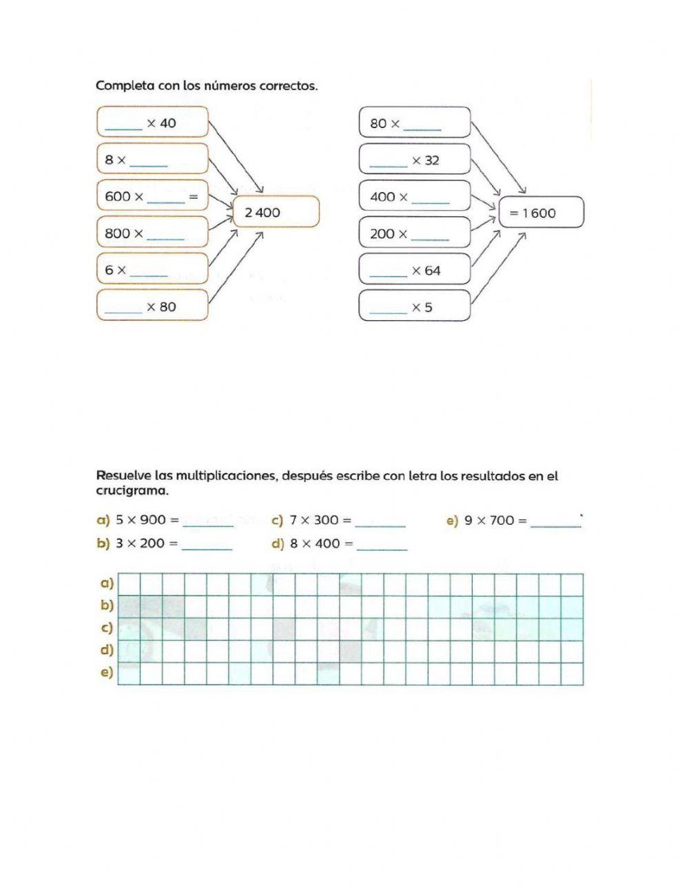 Matemáticas multiplos de 10, 100 o 1000 online exercise for | Live ...