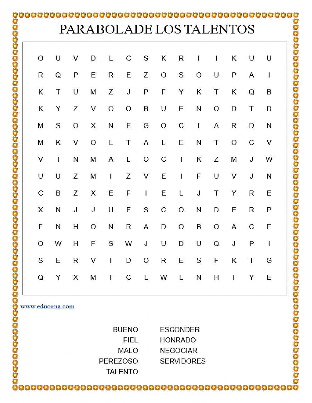 Talentos worksheet | Live Worksheets