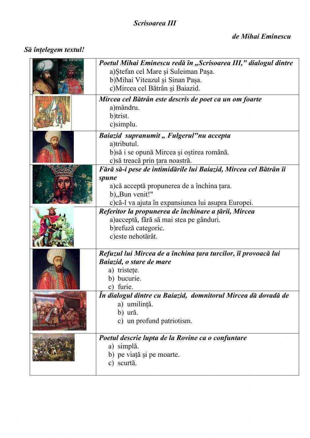 Scrisoarea III | LiveWorksheets | 439288