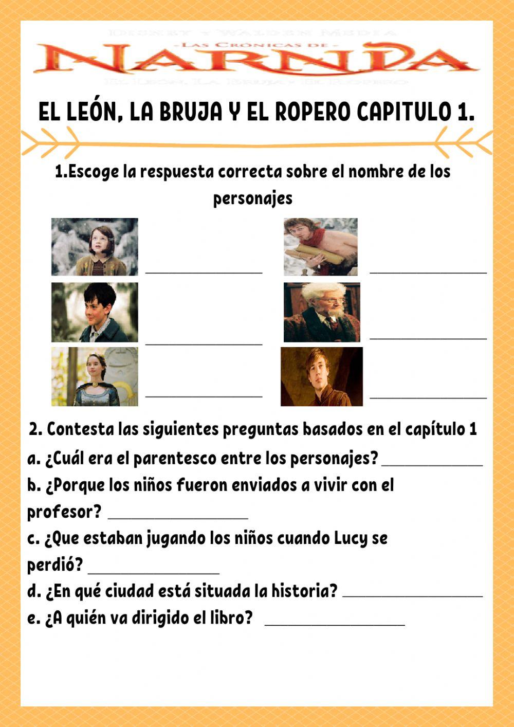 Comprensión de lectura - Narnia worksheet | Live Worksheets