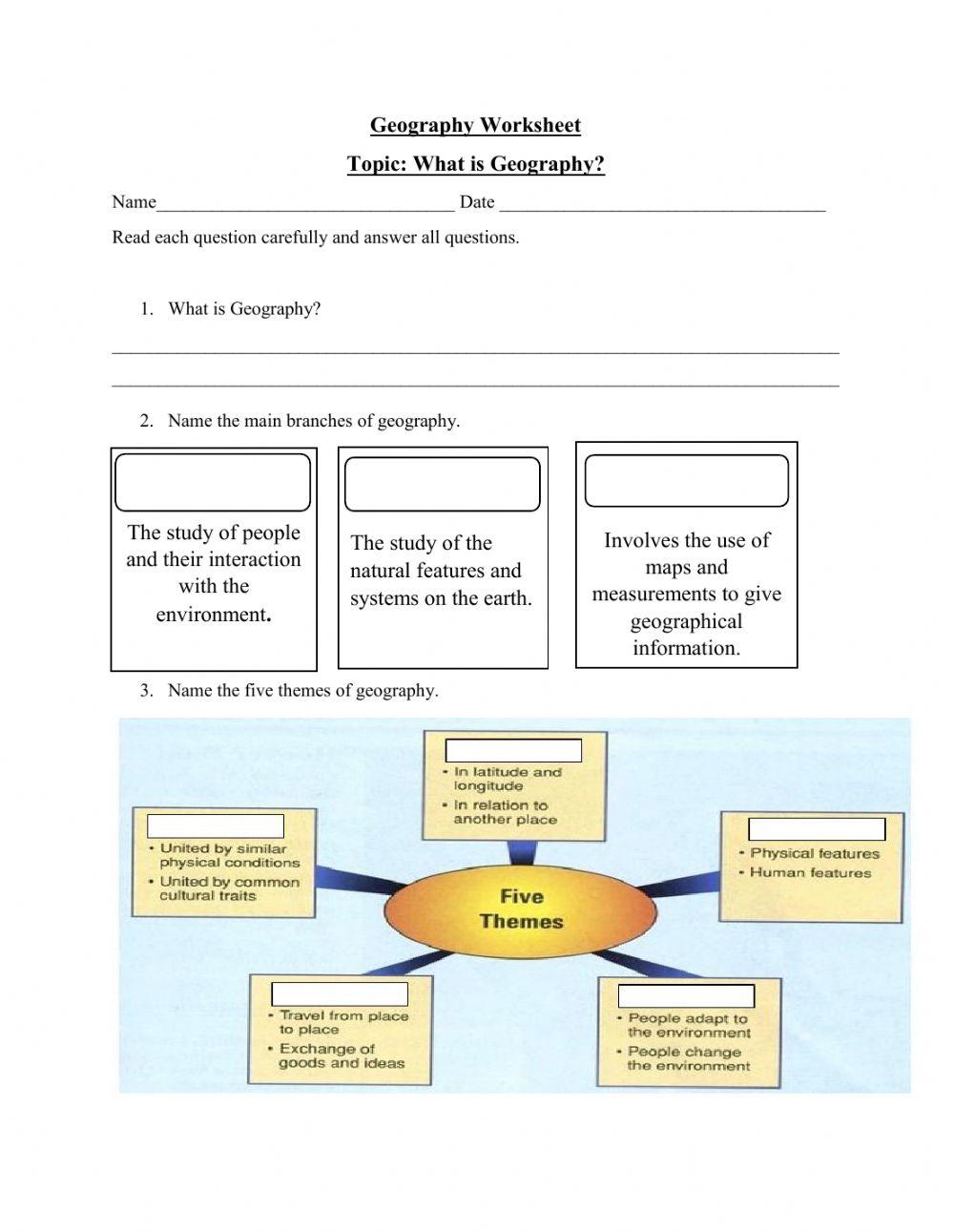 What is Geography? online exercise for | Live Worksheets