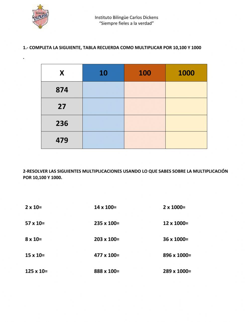 1606976 | FICHA 10.- Multiplicar 10,100 y 1000