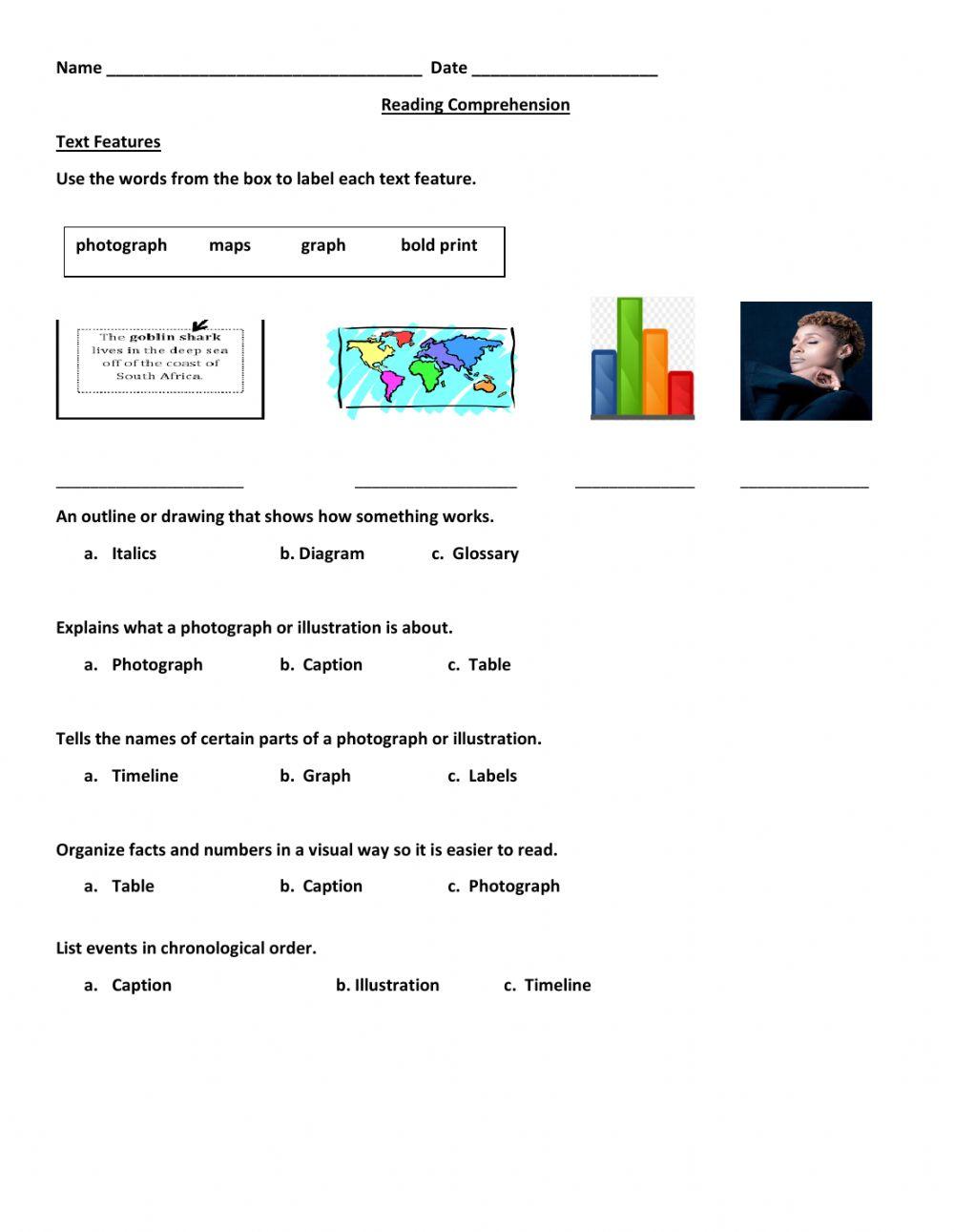 Graphic Features | Free Interactive Worksheets | 439815