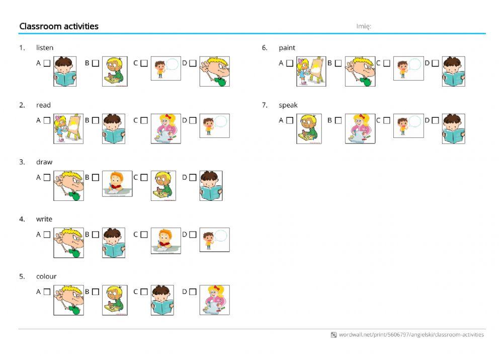 Classroom activ… | Free Interactive Worksheets | 4356888
