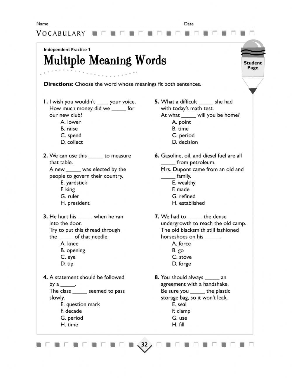 4355976 | Level 4 Unit 6: Words with multiple meanings