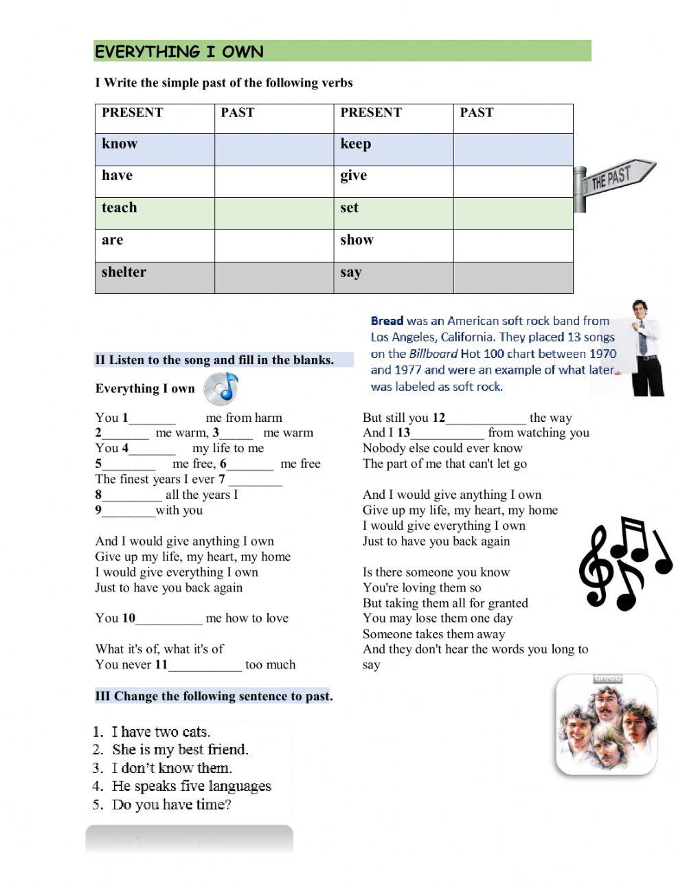 Simple past online exercise for Elementary | Live Worksheets
