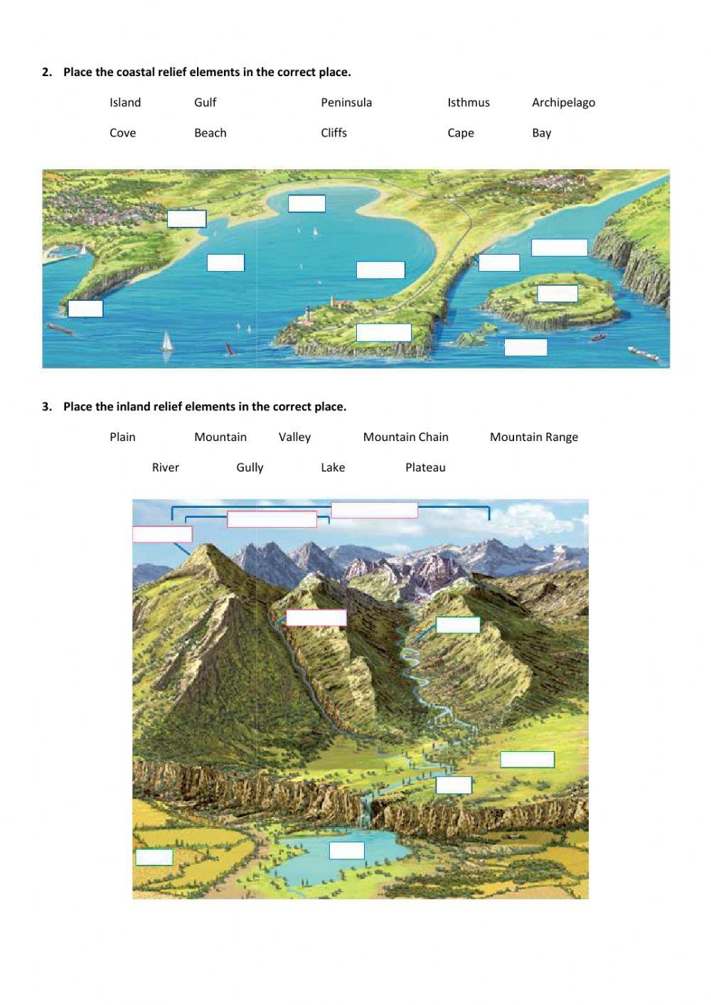 landscapes and relief of Spain online exercise for | Live Worksheets