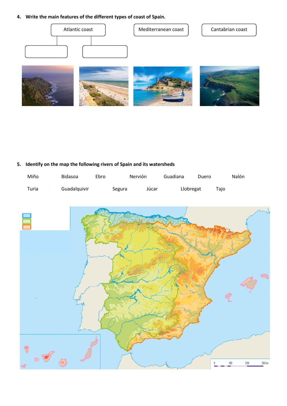 landscapes and relief of Spain online exercise for | Live Worksheets