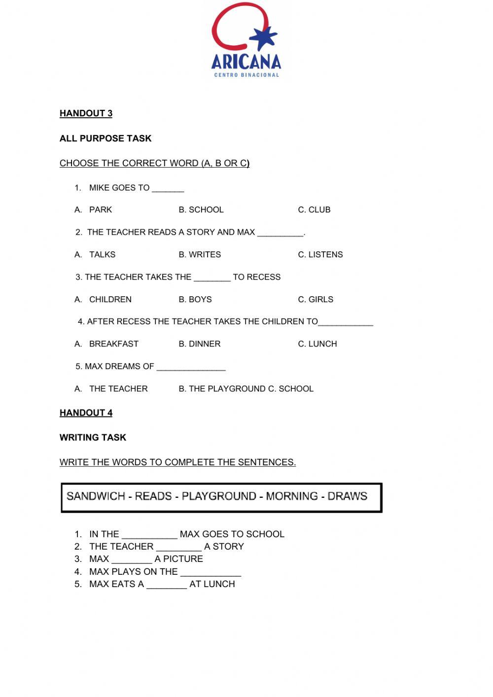 440412 | Max Goes to School | vmiranda | LiveWorksheets