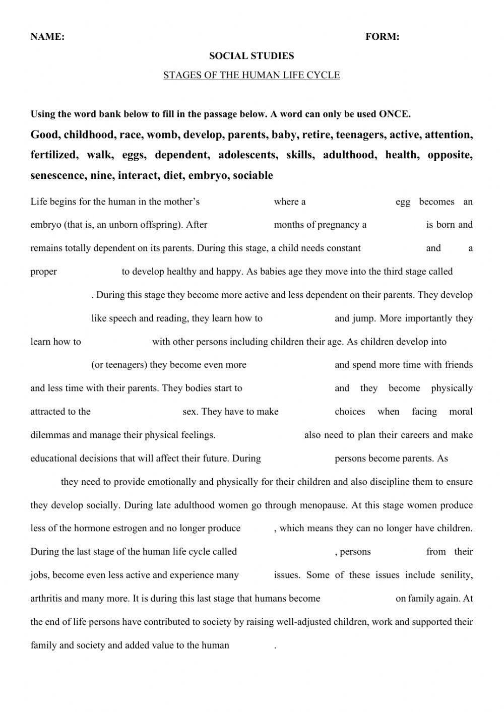 Stages Of Human Life Cycle Worksheet Live Worksheets stages-of-human-life-cycle-worksheet-live-worksheets