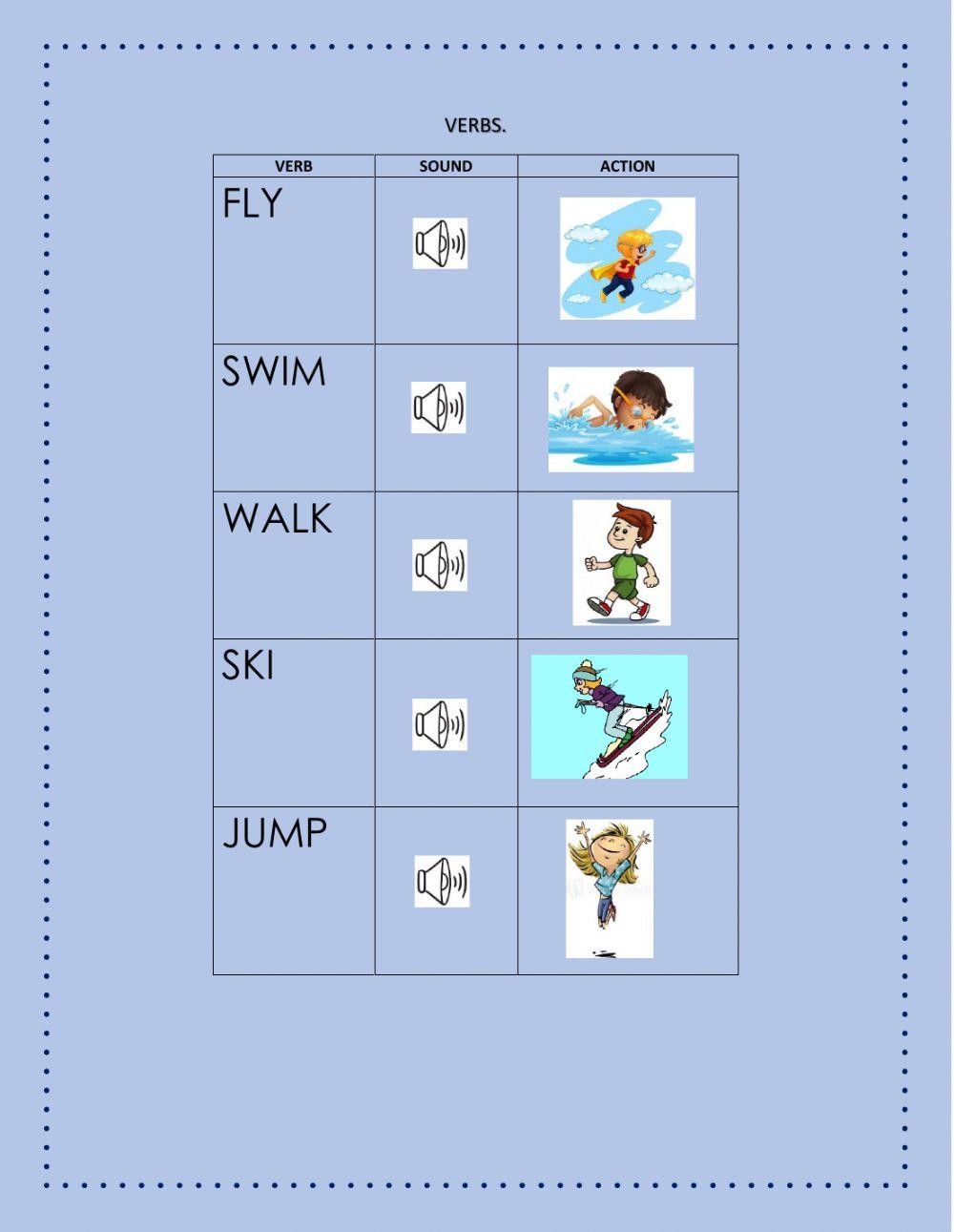 Listen verbs interactive worksheet | Live Worksheets