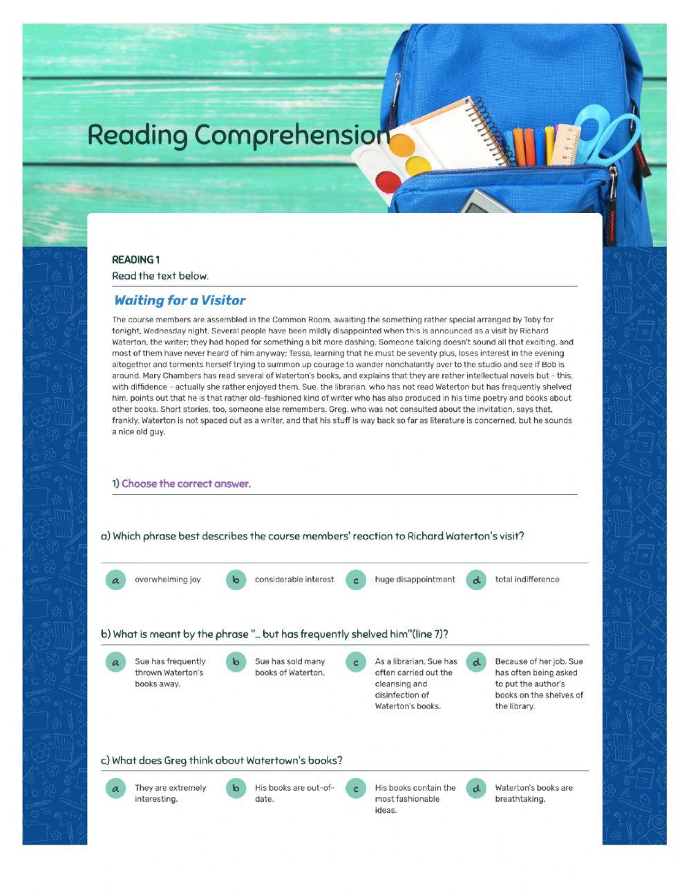 Reading Comprehension 440686 | Cecilia Servin | Live