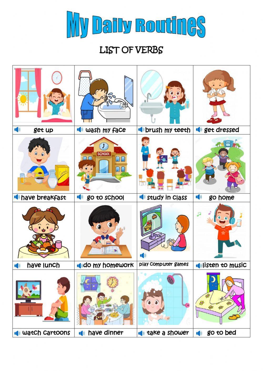 Daily Routine And Action Verbs Flashcards Esl Workshe - vrogue.co Daily Routine And Action Verbs Flashcards Esl Workshe - vrogue.co