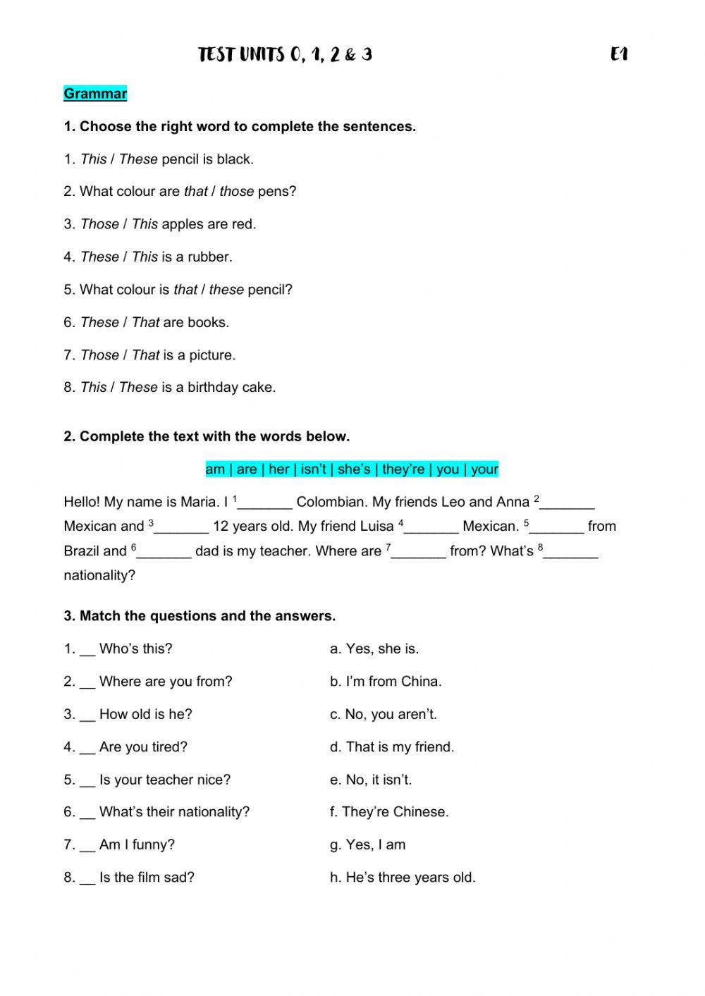 E1 TEST (units 0,1,2,3) 6164681 | natanecollege | Live