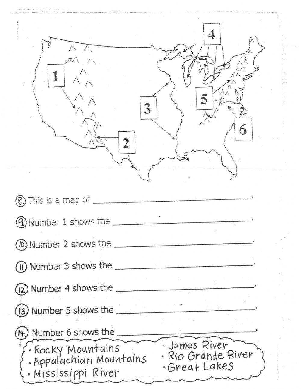 United States Physical Features Map Worksheet - Free Worksheets Printable United States Physical Features Map Worksheet - Free Worksheets Printable