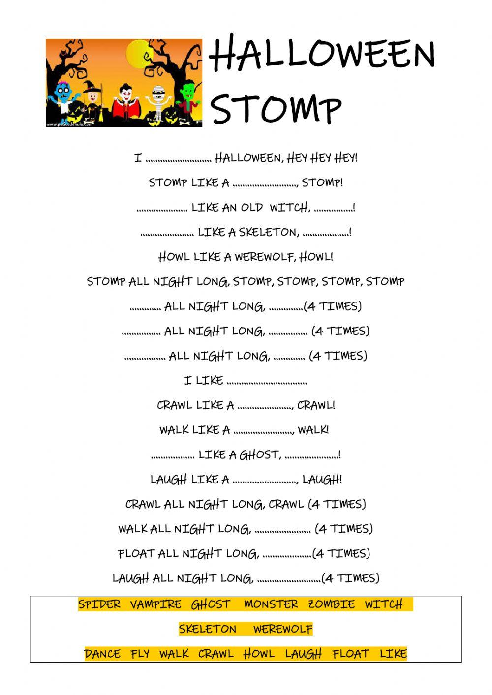 HALLOWEEN STOMP 6165272 | CONIVARASSIP | LiveWorksheets