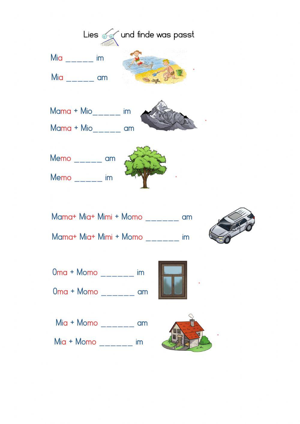 Erste Silben | Nina Blaas | Live Worksheets